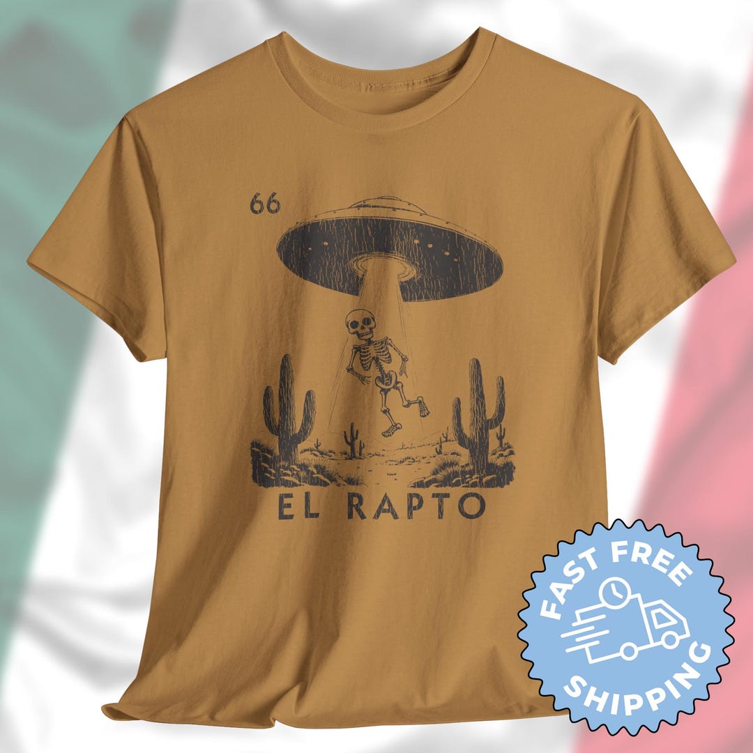 Loteria Tshirt Skeleton Alien Abduction Gift, Oddly Specific UFO Flying ...