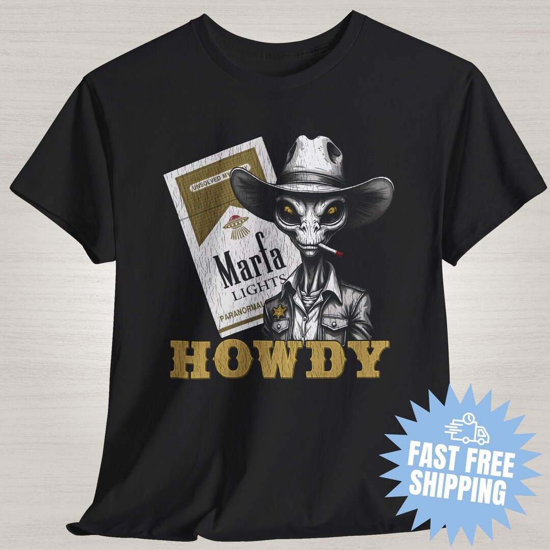 Cosmic Alien Cowboy Killers Cigarette Ad Parody Graphic Tee, Vintage ...