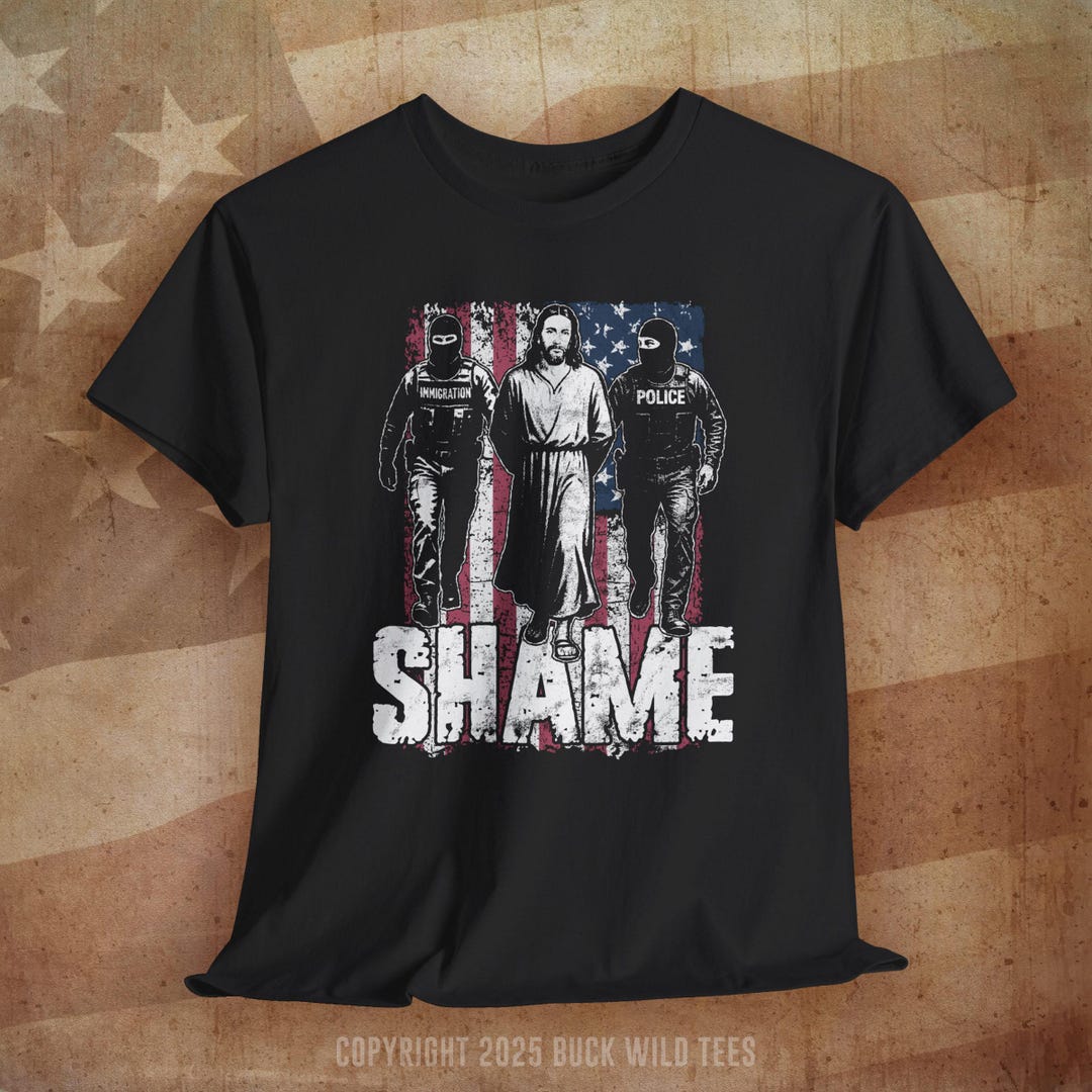 Sarcastic Political Protest Shirt: Jesus Christ, Grunge American Flag ...