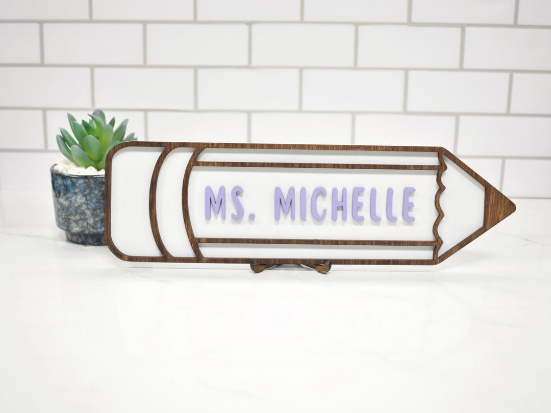 Personalized Wooden Pencil Teacher Appreciation Gift, Teacher Name Sign ...