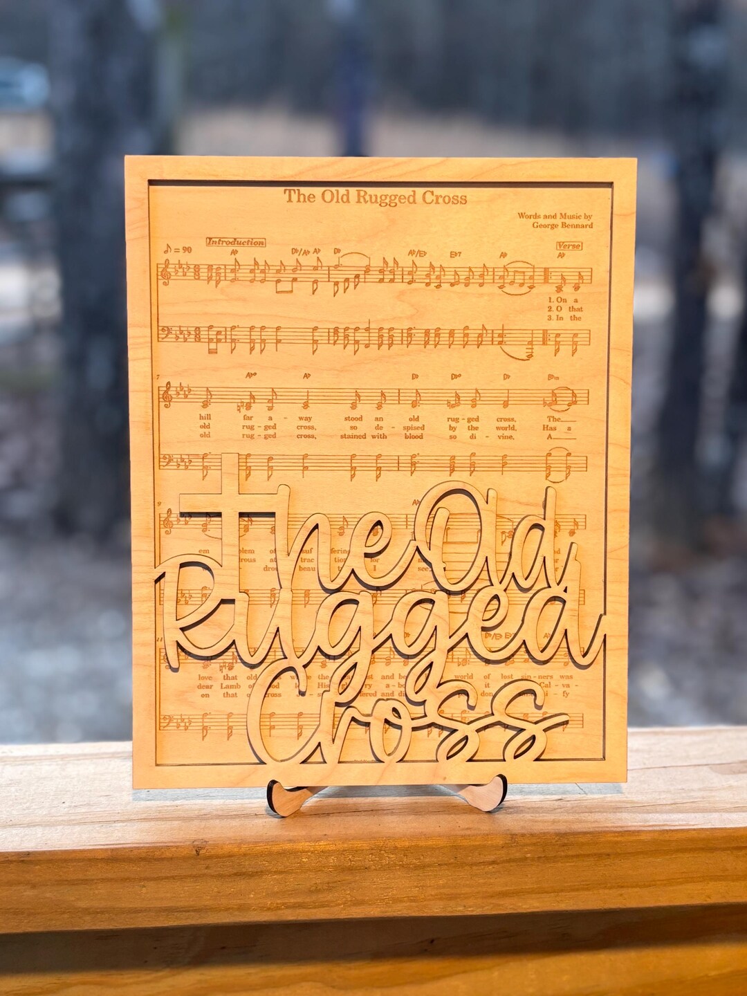 Old Rugged Cross Sign, Christian Home Decor, Above the Couch Art, Wood ...