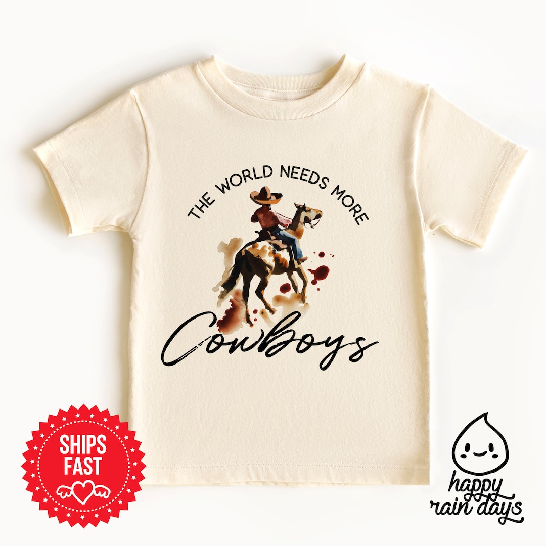 The World Needs More Cowboys T-shirt, Retro Boho Cowboy T-shirt for ...