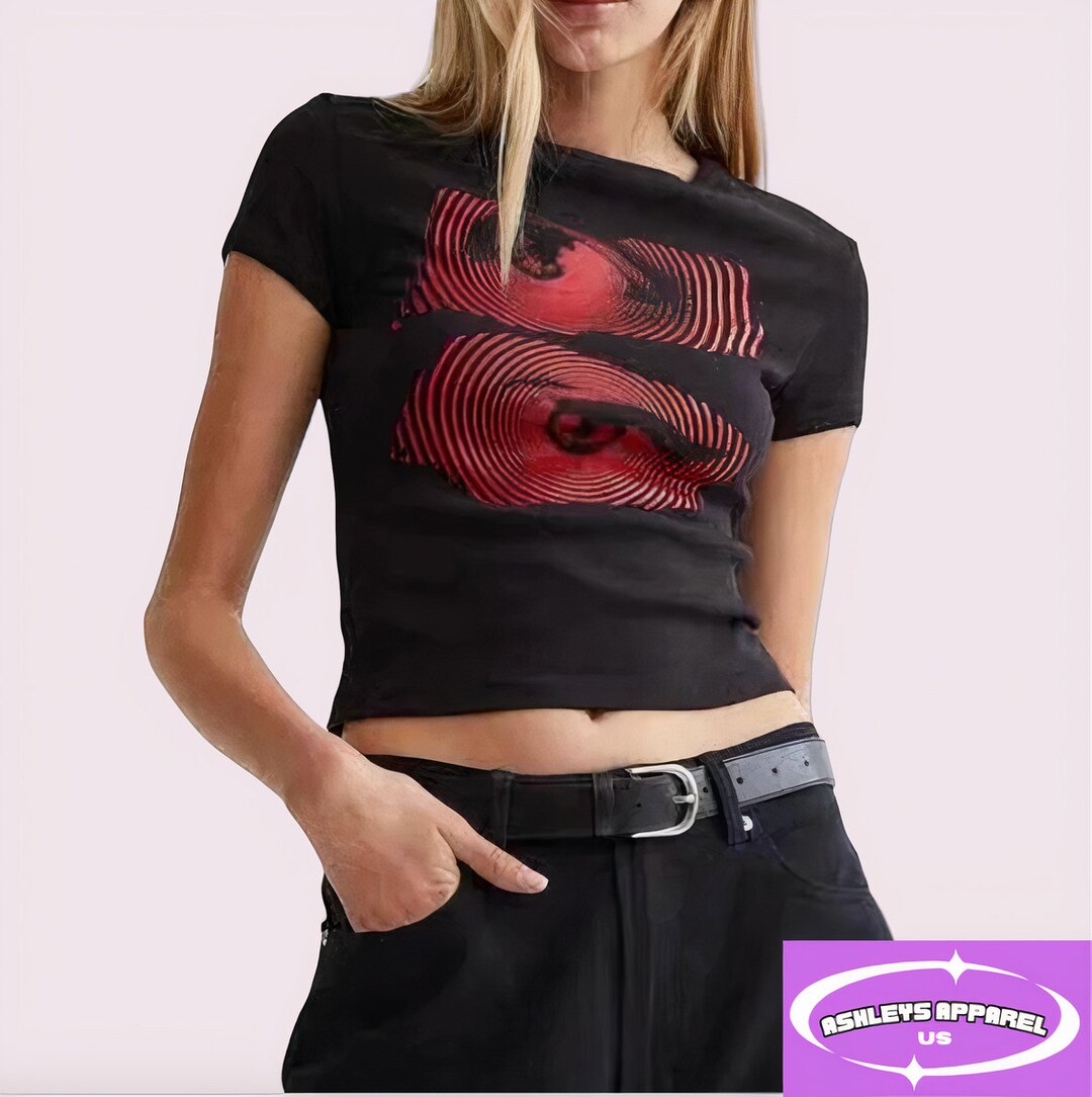 Eye Y2K Crop Top Red Eye Crop Top Black Crop Top Black - Etsy