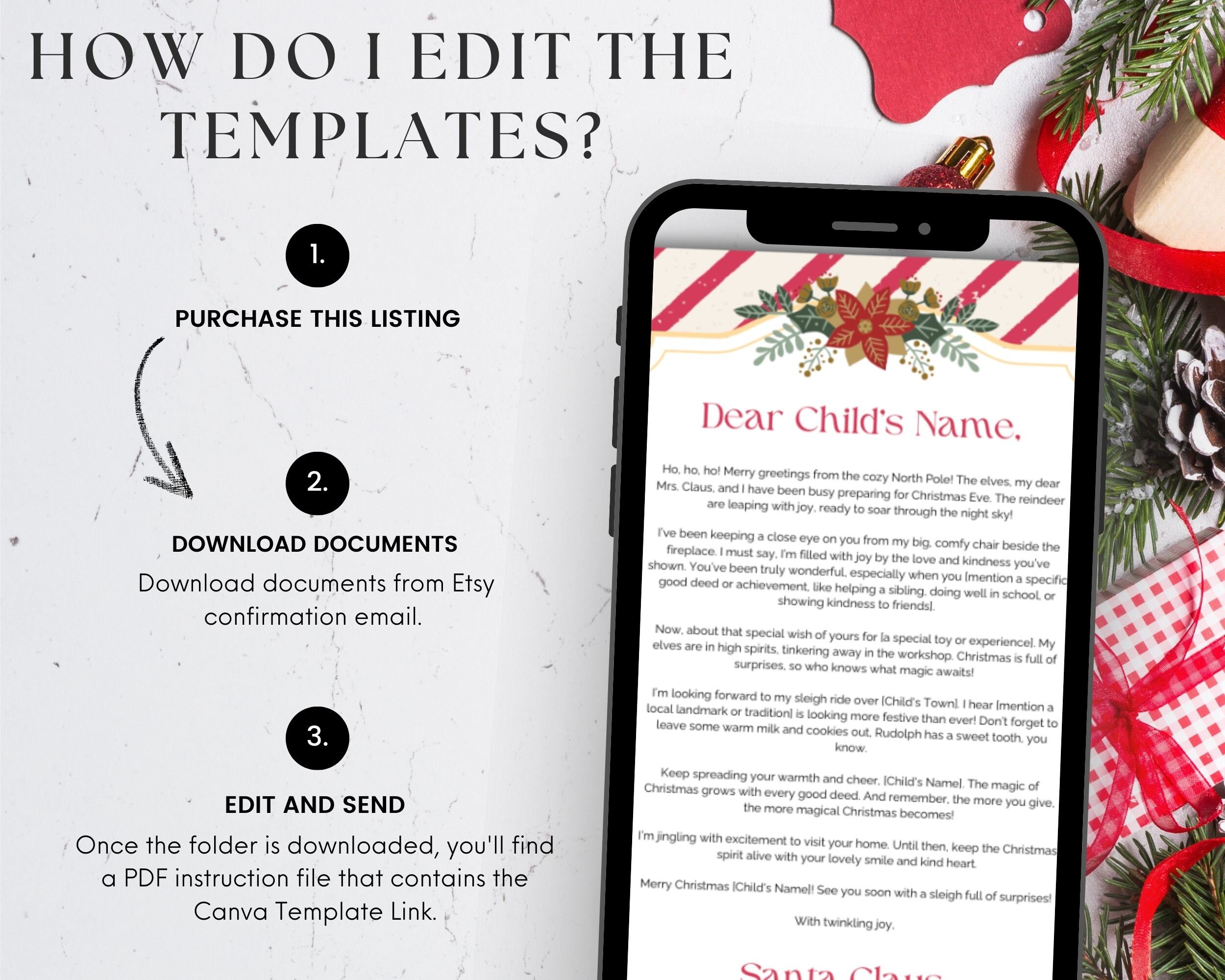 Printable Letter From Santa Claus With Matching Envelope - Etsy