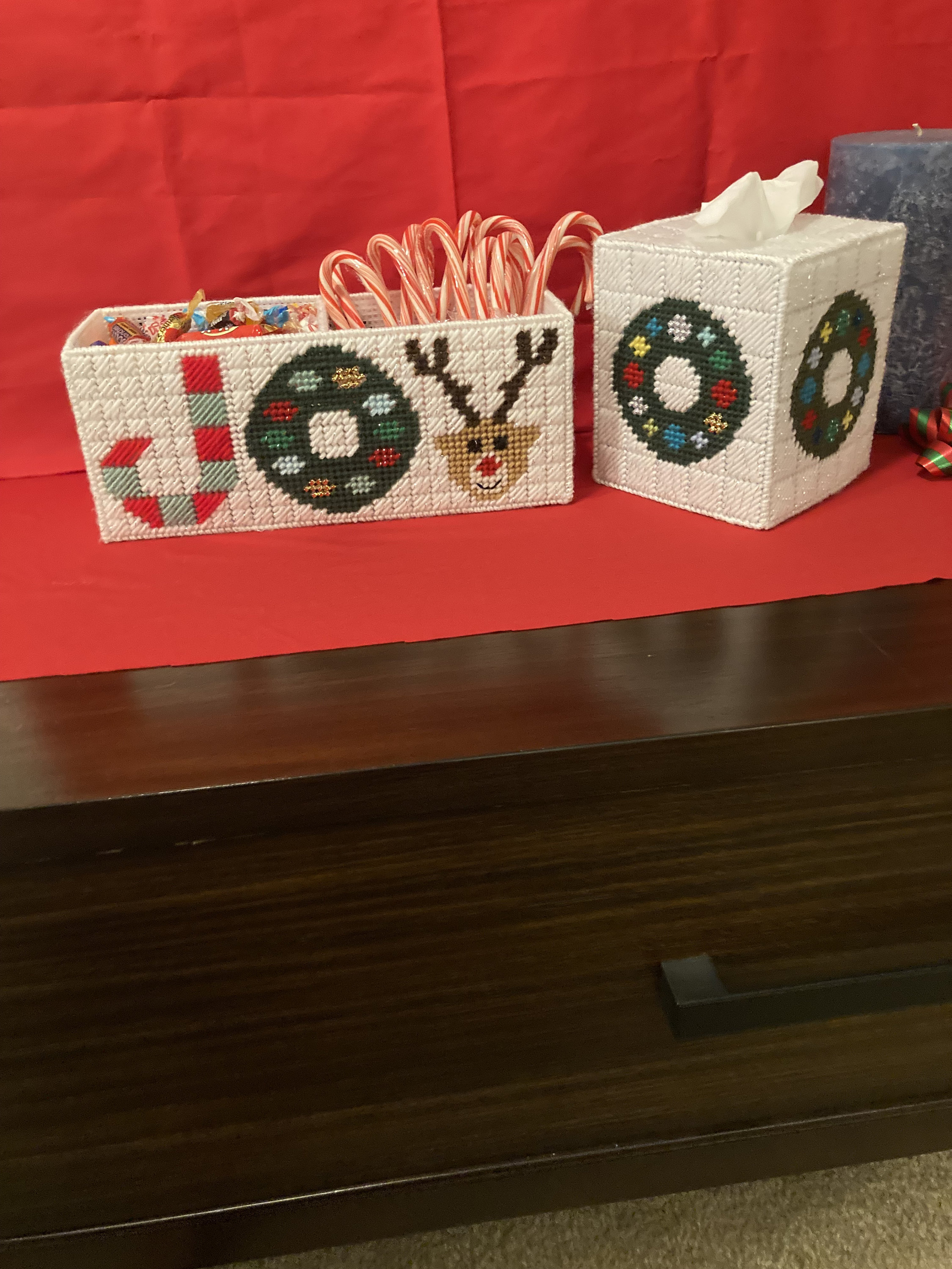 Joy Box Plastic Canvas Christmas Tissue Box Cover and Candy - Etsy