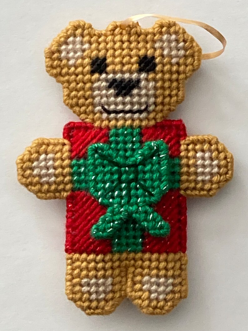 Honey Bear Holiday | Plastic Canvas Christmas Ornaments | Set of 4 ...