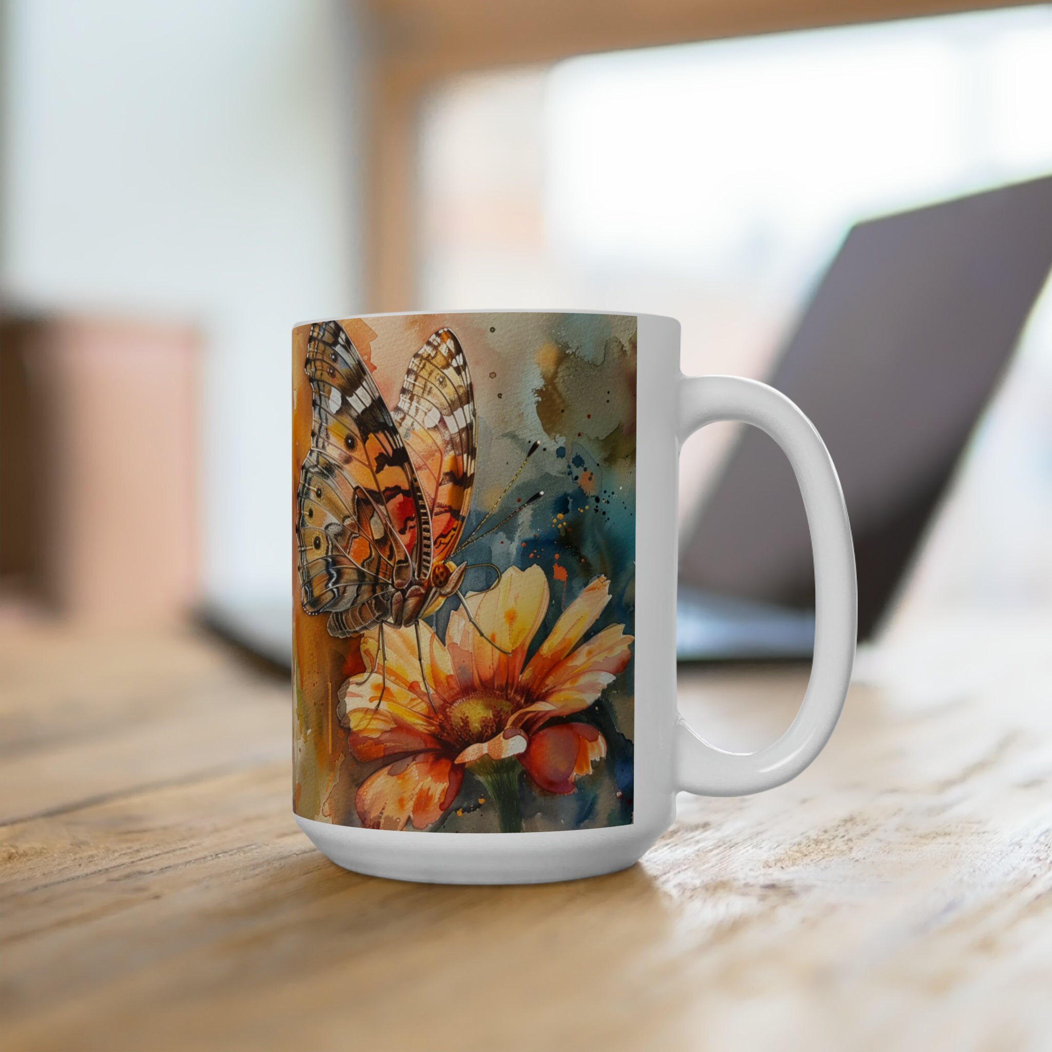 Whimsical Butterfly Mug Floral Butterfly Mug Butterflies Mug Butterfly ...