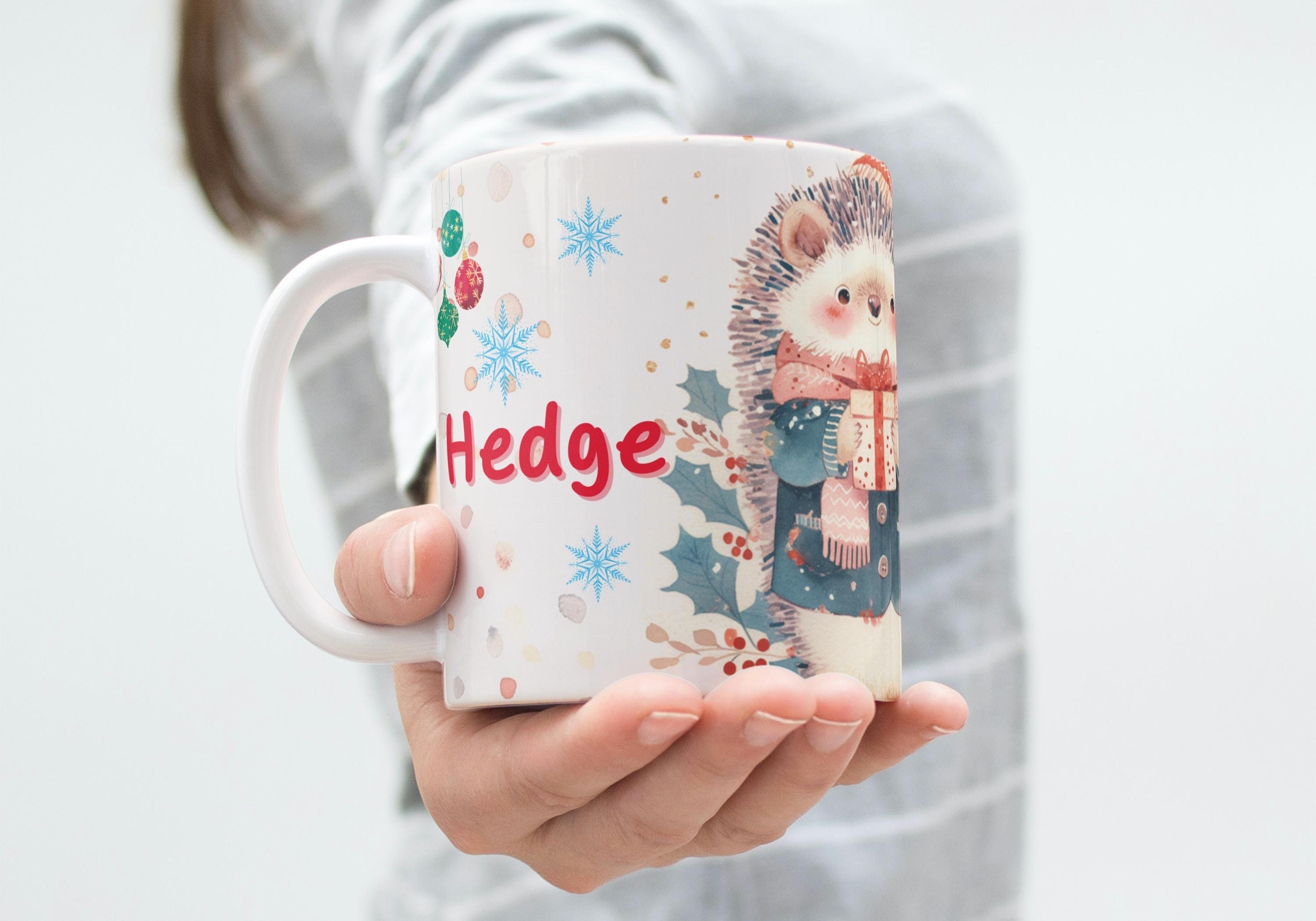 Hedge Hugs Ceramic Mug - Adorable Hedgehog Christmas Cup With Holiday ...