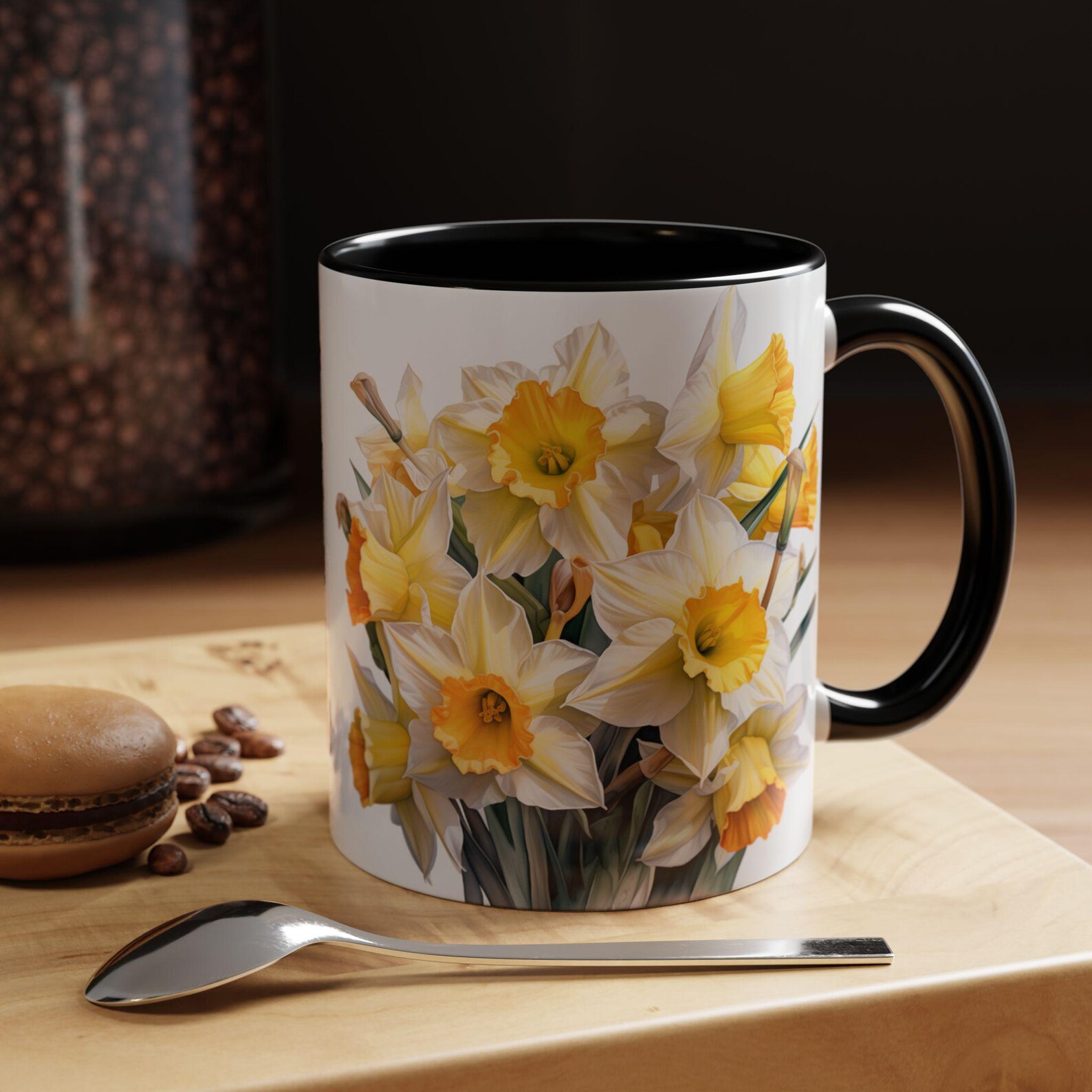 Spring Daffodil Symphony, Charming Daffodils, Watercolor Floral Mug ...