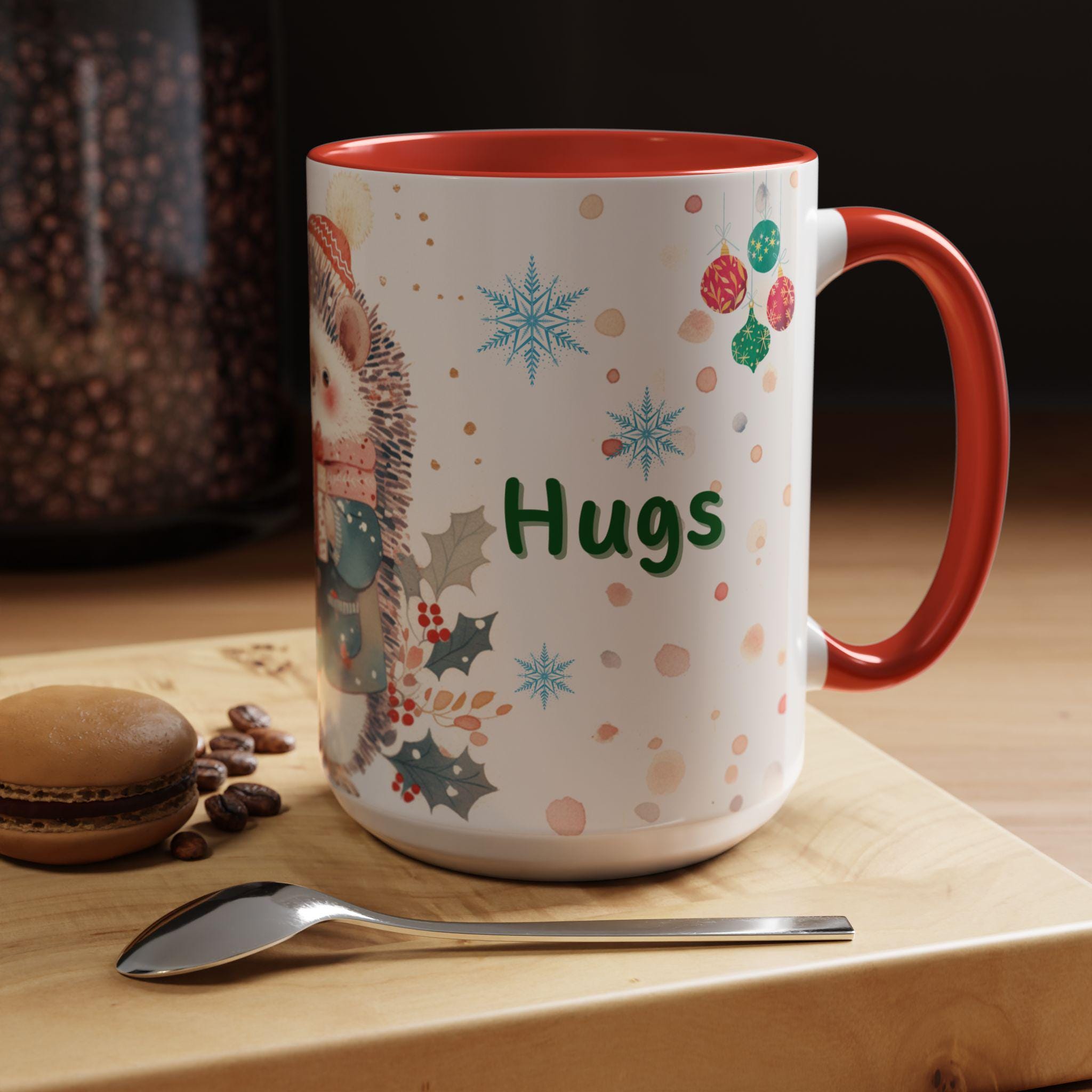 Hedge Hugs Ceramic Mug - Adorable Hedgehog Christmas Cup With Holiday ...