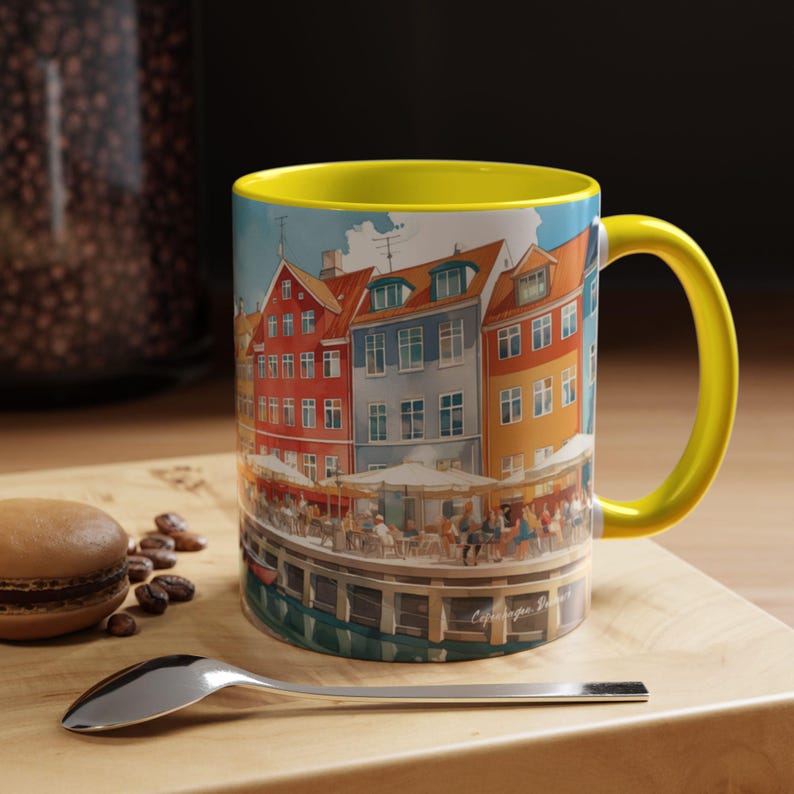 Colorful Nyhavn Copenhagen Travel Ceramic Mug, Unique Souvenir Cup ...