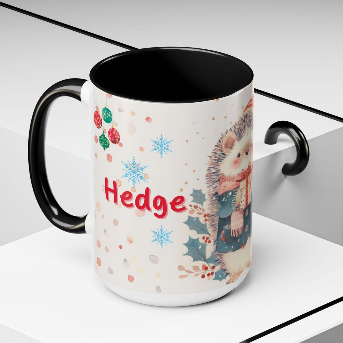 Hedge Hugs Ceramic Mug - Adorable Hedgehog Christmas Cup With Holiday ...