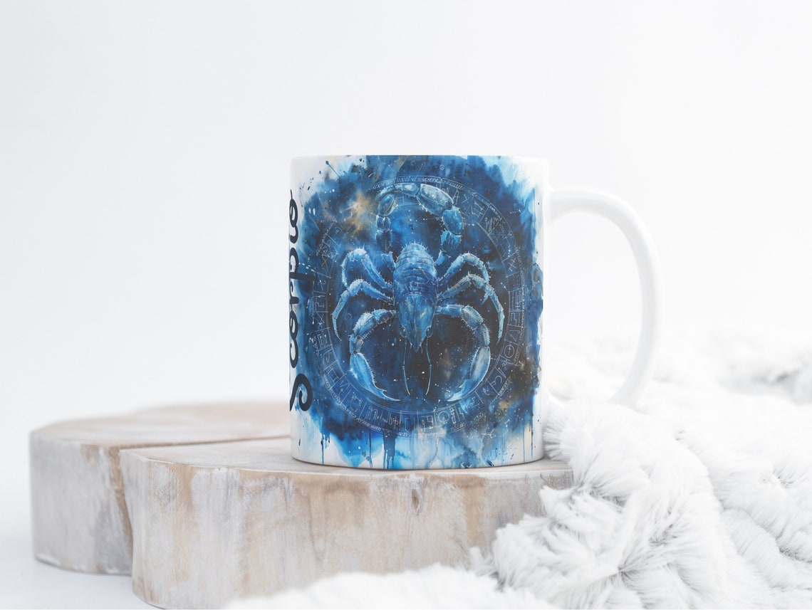 Scorpio's Mystique Ceramic Mug, Celestial Scorpion Coffee Cup, Zodiac ...