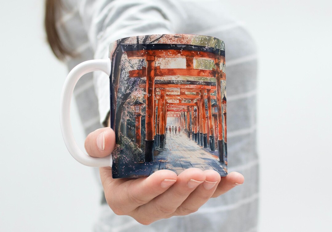 Kyoto Pathway - Fushimi Inari Travel Edition Mug, Japanese Decor, Torii ...