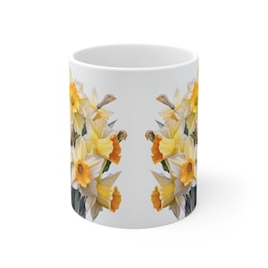 Spring Daffodil Symphony, Charming Daffodils, Watercolor Floral Mug ...