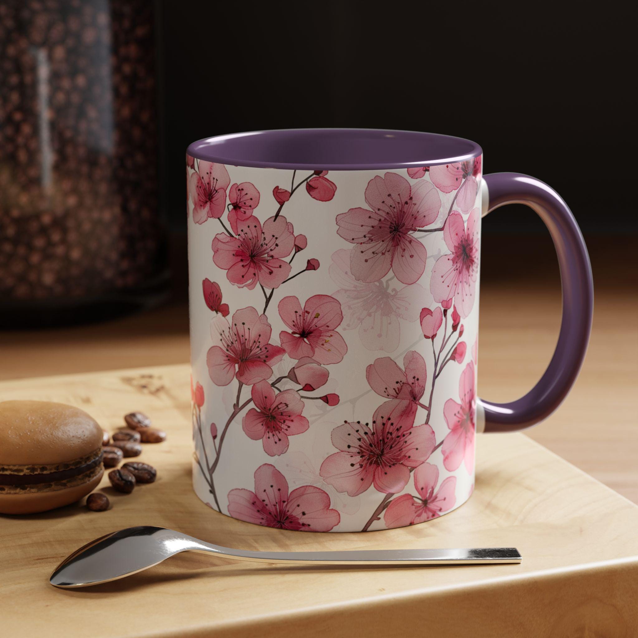 Spring Cherry Blossom Mug, Sakura Design for Nature Lover, Botanical ...