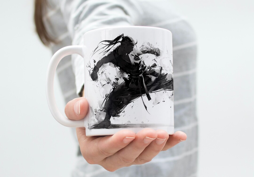Karate Ink Splash Mug - Martial Arts Cup, Black Belt Gift, Karateka ...