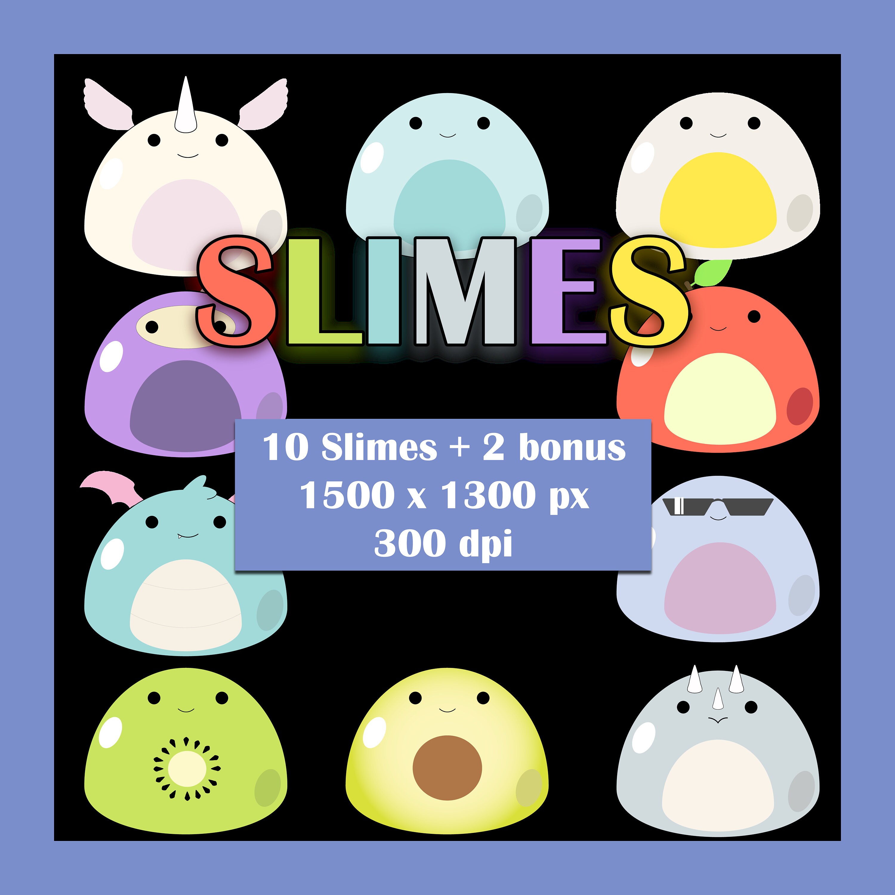 Slimes Clipart Bundle Cute Clipart Prints T Shirts - Etsy