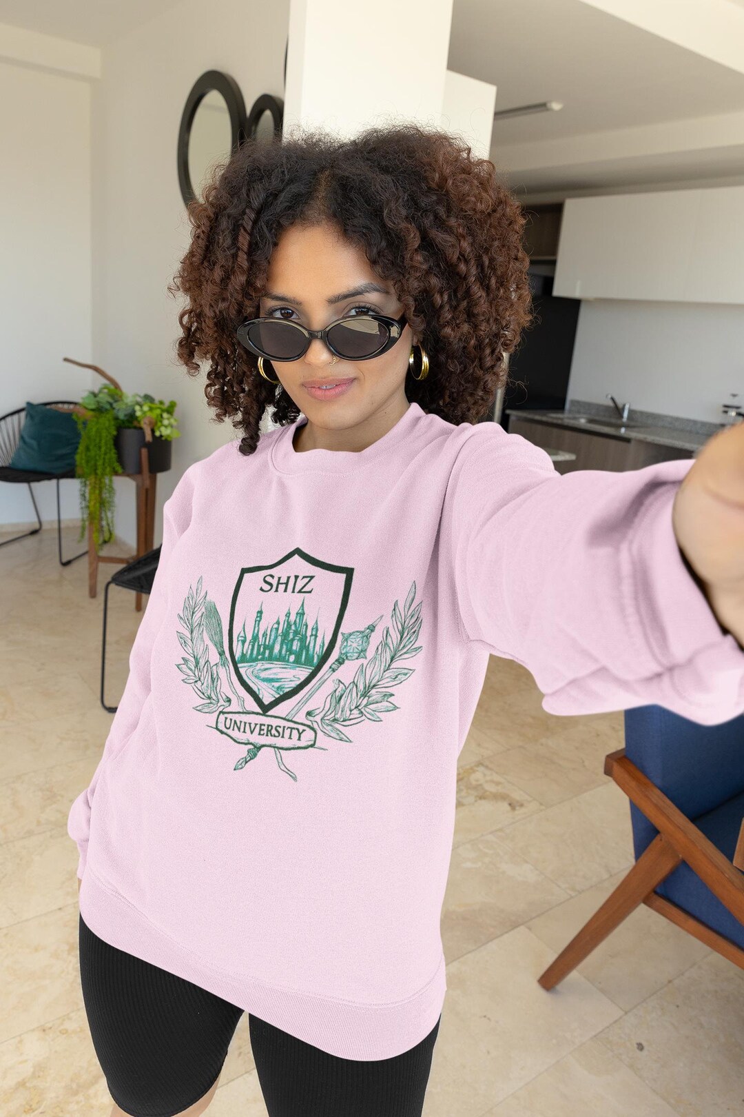 Wicked Wizard of Oz Shiz University Crewneck Sweatshirt, Pink Wicked ...