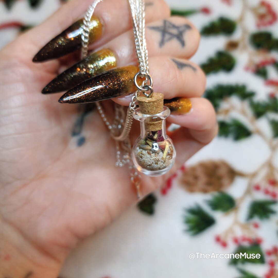 Self-love Spell Jar Necklace | Handmade Spelljar Mini Necklaces | Chain ...