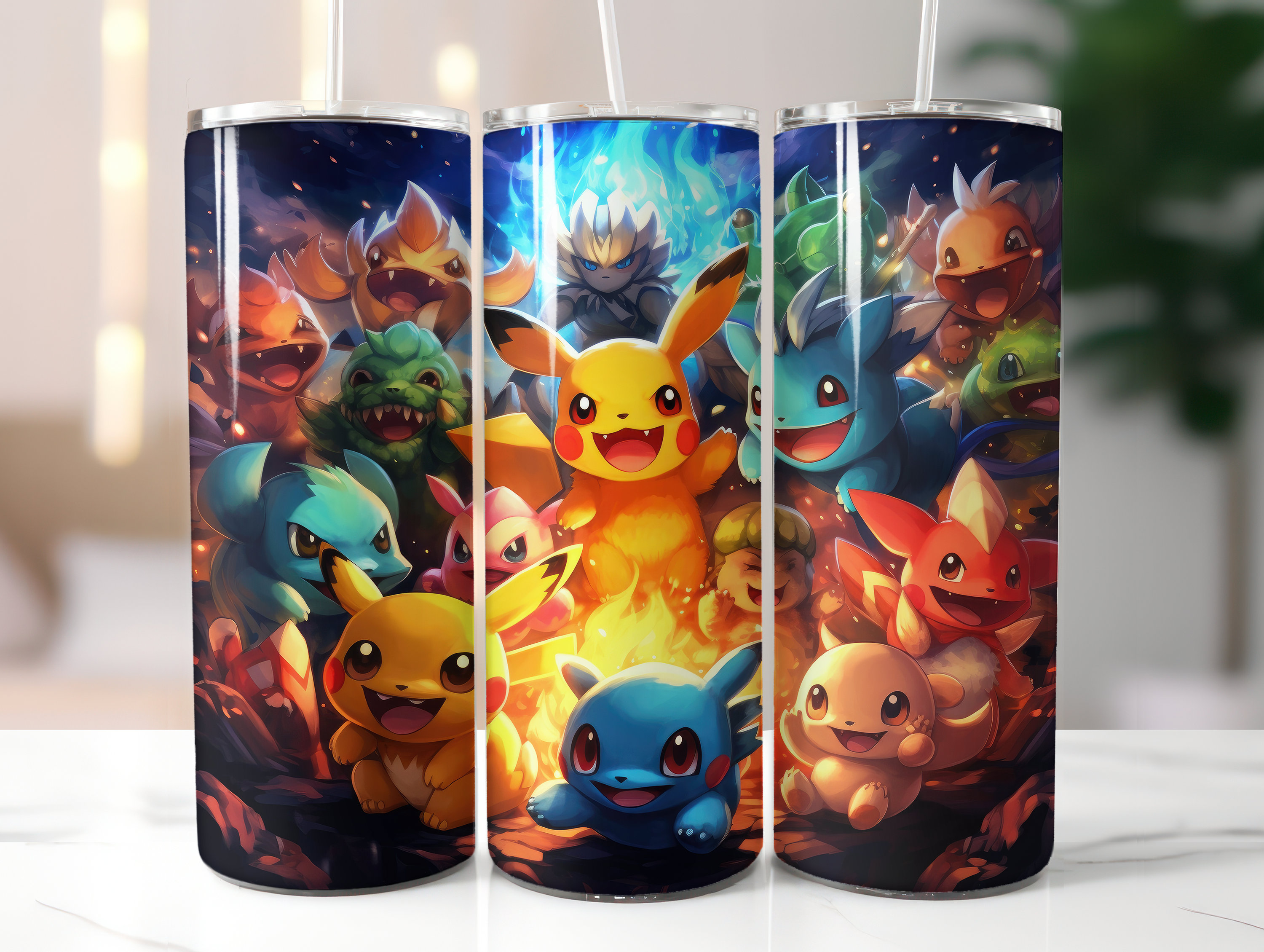 4 Pokemon Tumbler Wrap, 20oz Skinny Tumbler Pokemon Wrap PNG, Tumbler ...