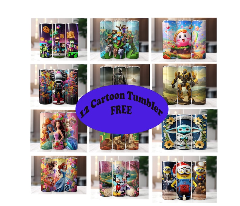 Cartoon 40 Oz Tumbler Wrap, Tumbler Wrap PNG, Sublimation Desing ...