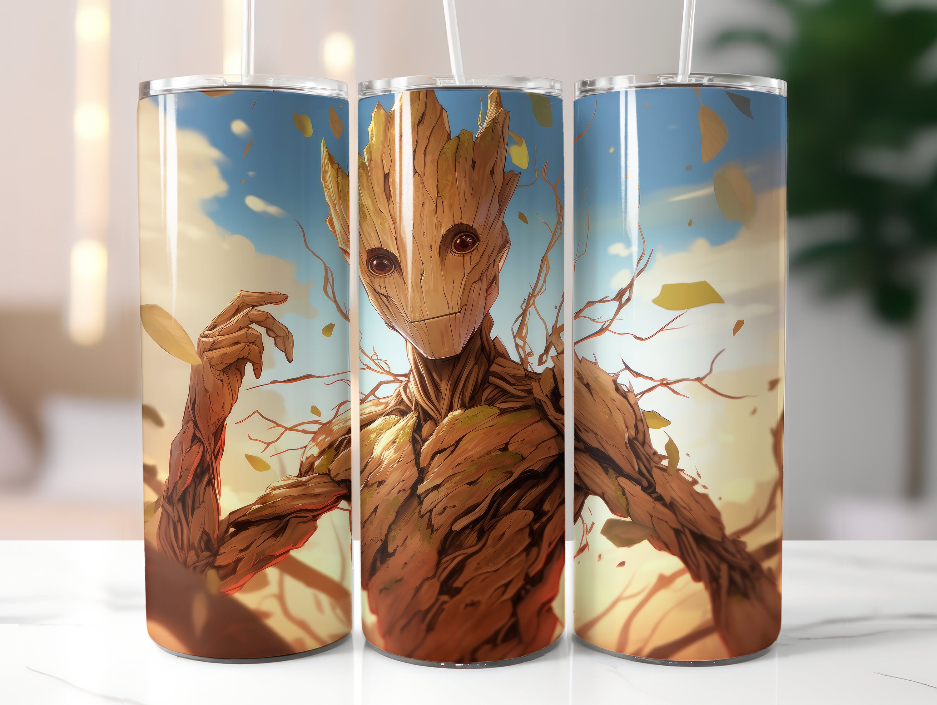 2 Groot Tumbler Wrap PNG, Groot Tumbler, Baby Yoda Wrap Sublimation ...