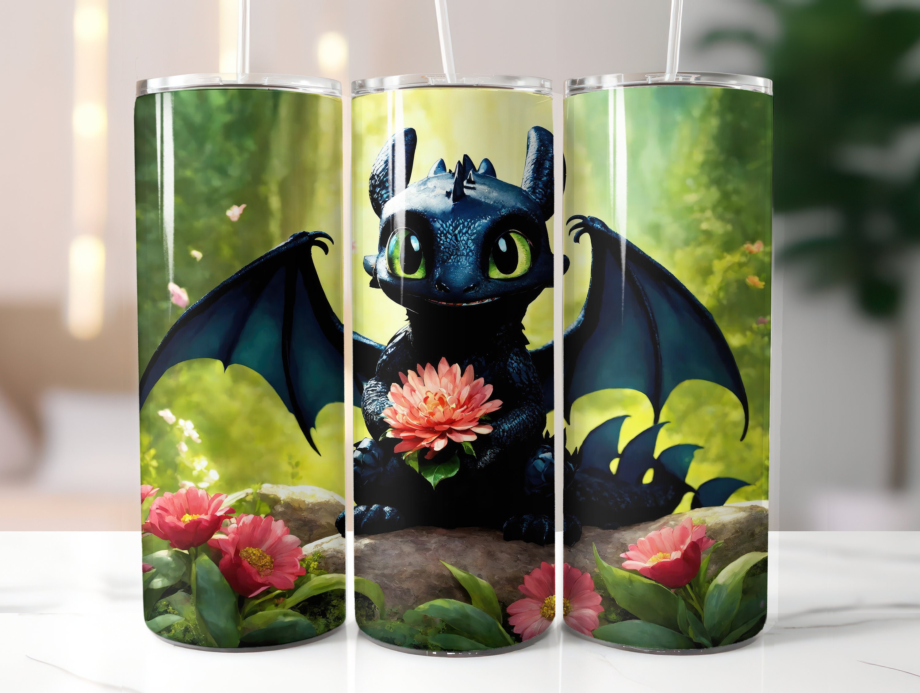 Toothless Tumbler Wrap,2 Toothless 20oz and 12oztumbler Design ...