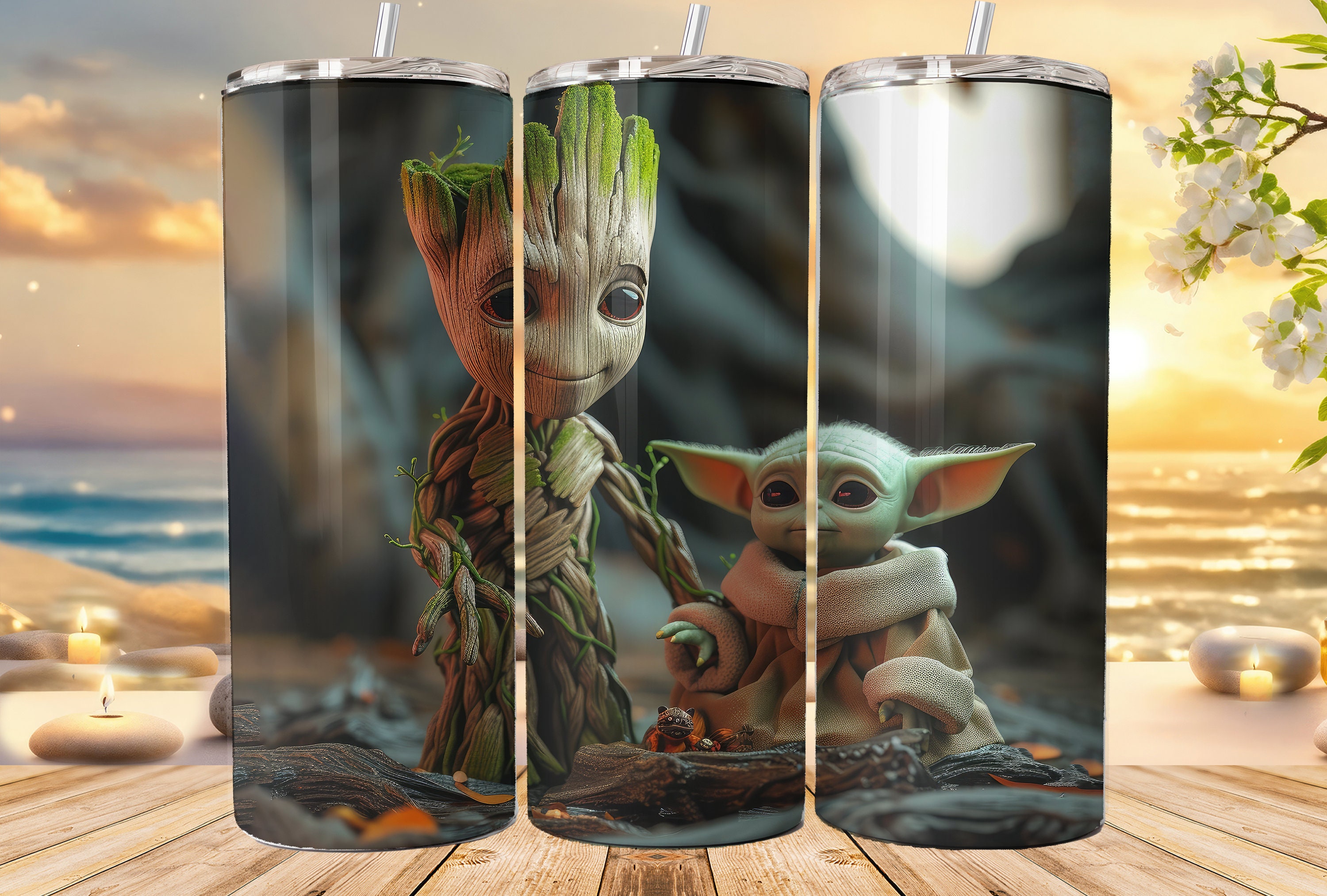 Baby Groot Tumbler Wrap, Baby Groot Tumbler PNG, Baby YODA Sublimation ...