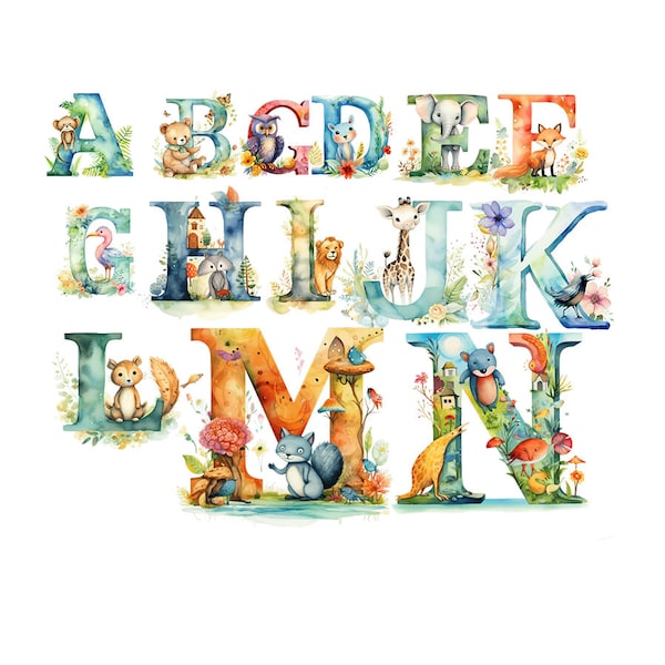 Alphabet Clipart - Etsy