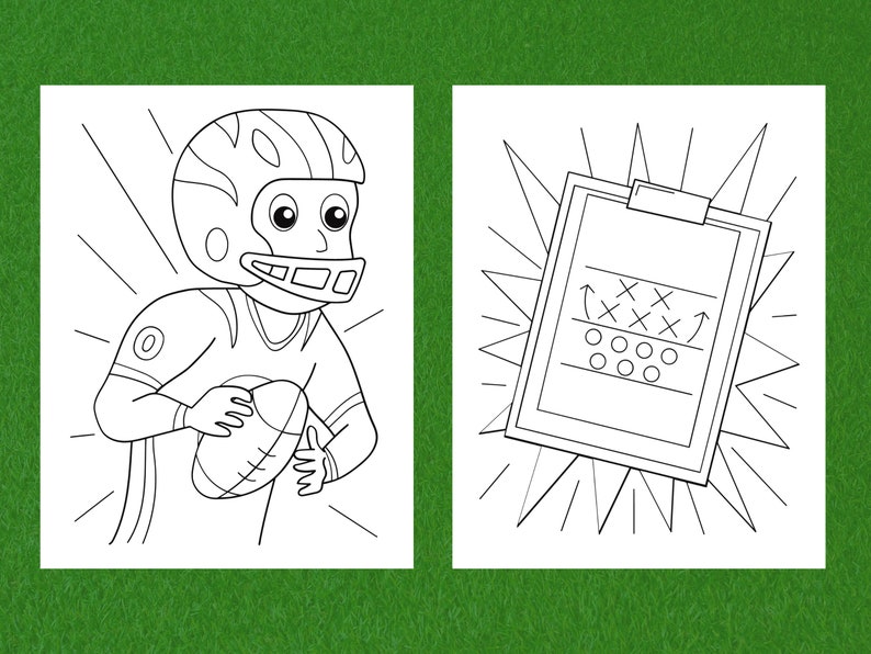 Football Themed Coloring Book for Kids Instant Download Printable ...