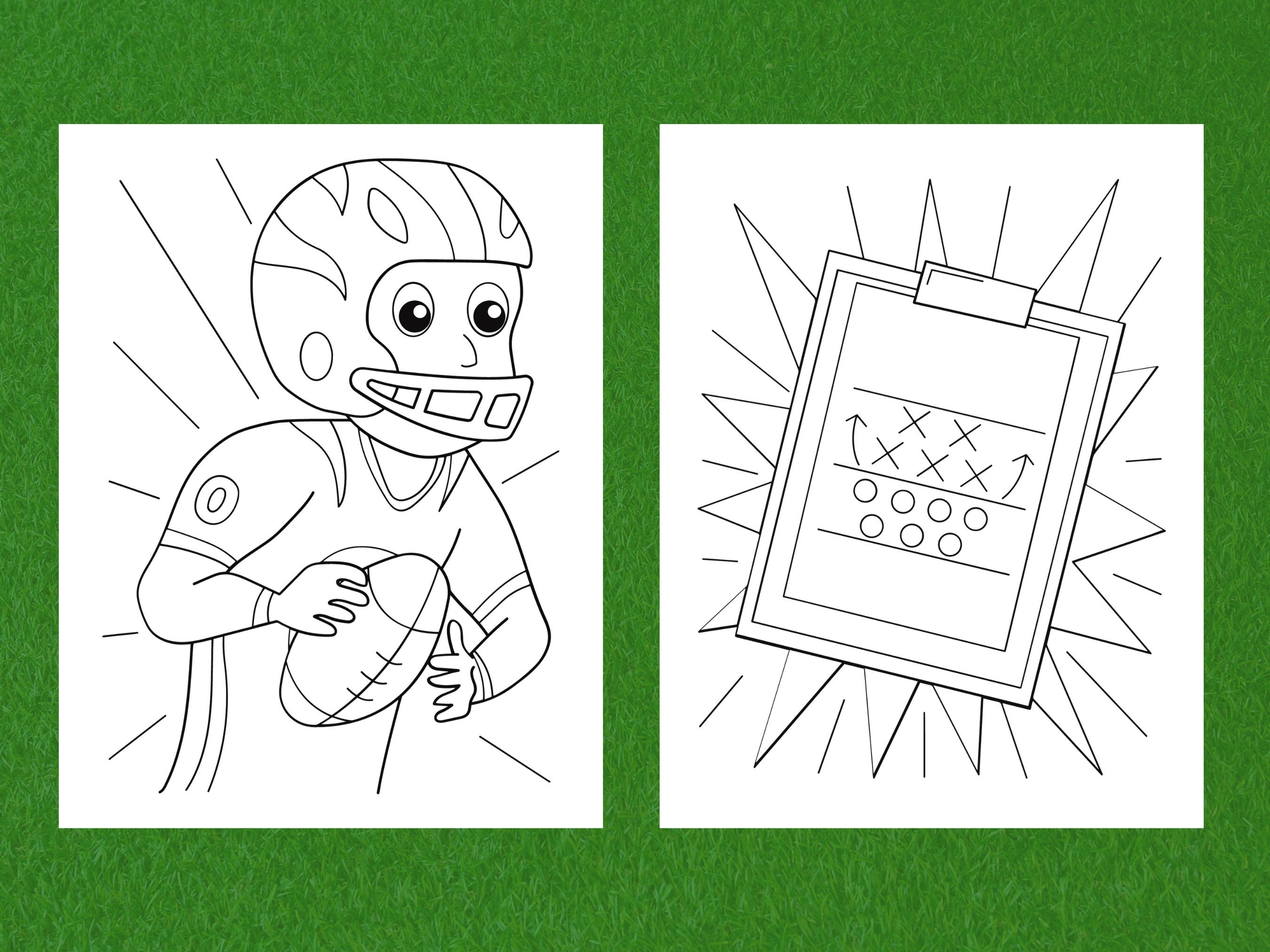 Football Themed Coloring Book for Kids Instant Download Printable ...