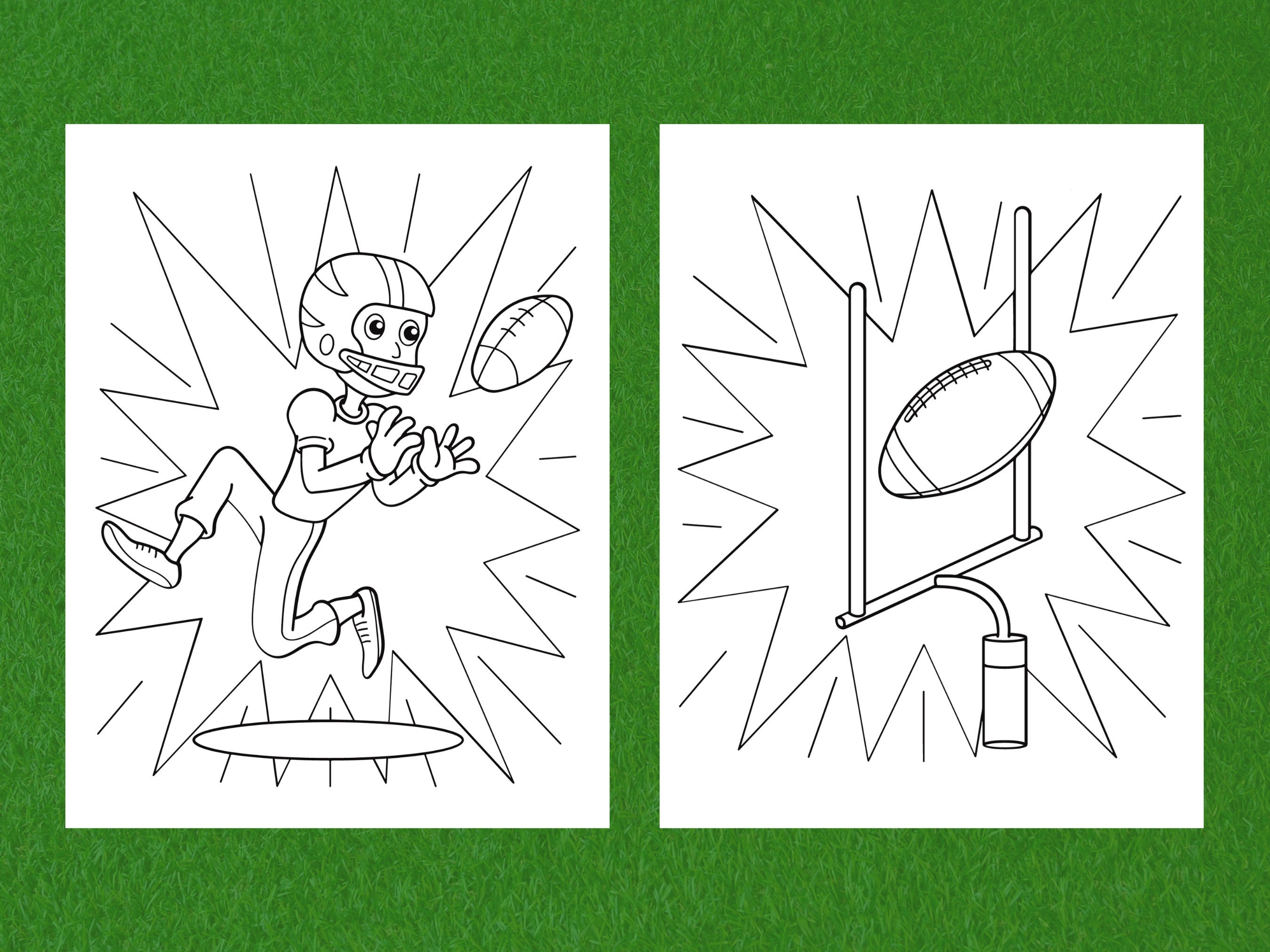 Football Themed Coloring Book for Kids Instant Download Printable ...