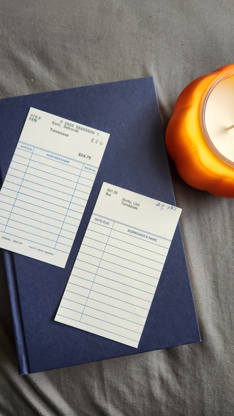 Vintage Library Due Date Stamp Card Bookmarks - Etsy