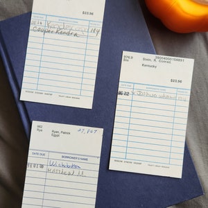 Vintage Library Due Date Stamp Card Bookmarks - Etsy