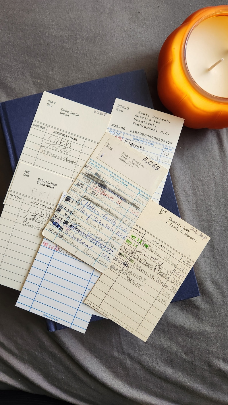 Vintage Library Due Date Stamp Card Bookmarks - Etsy