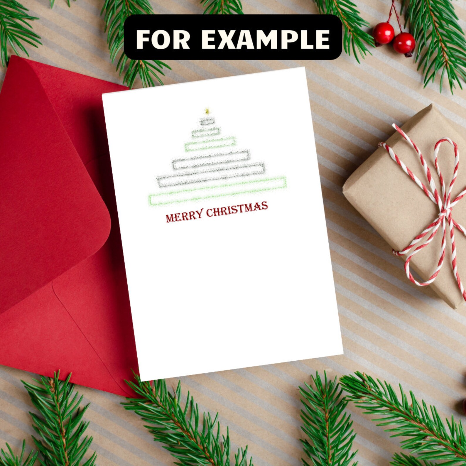 Printable Christmas Card Printable Holiday Card Watercolor - Etsy