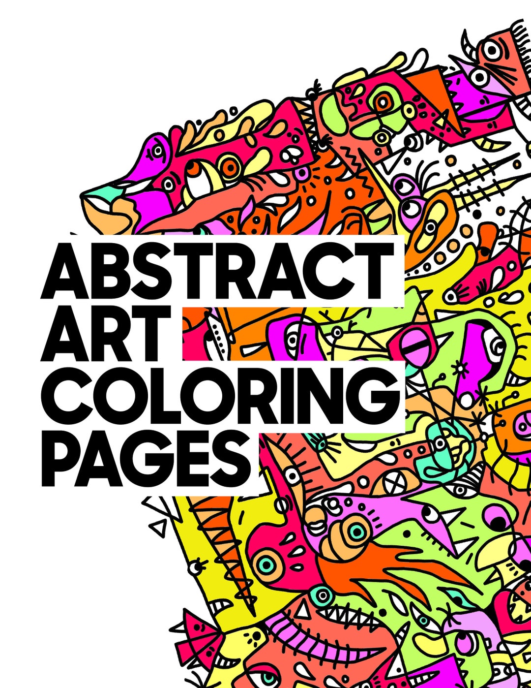 Printable Doodle Style Coloring Pages of Abstract Shapes Art Relax and ...