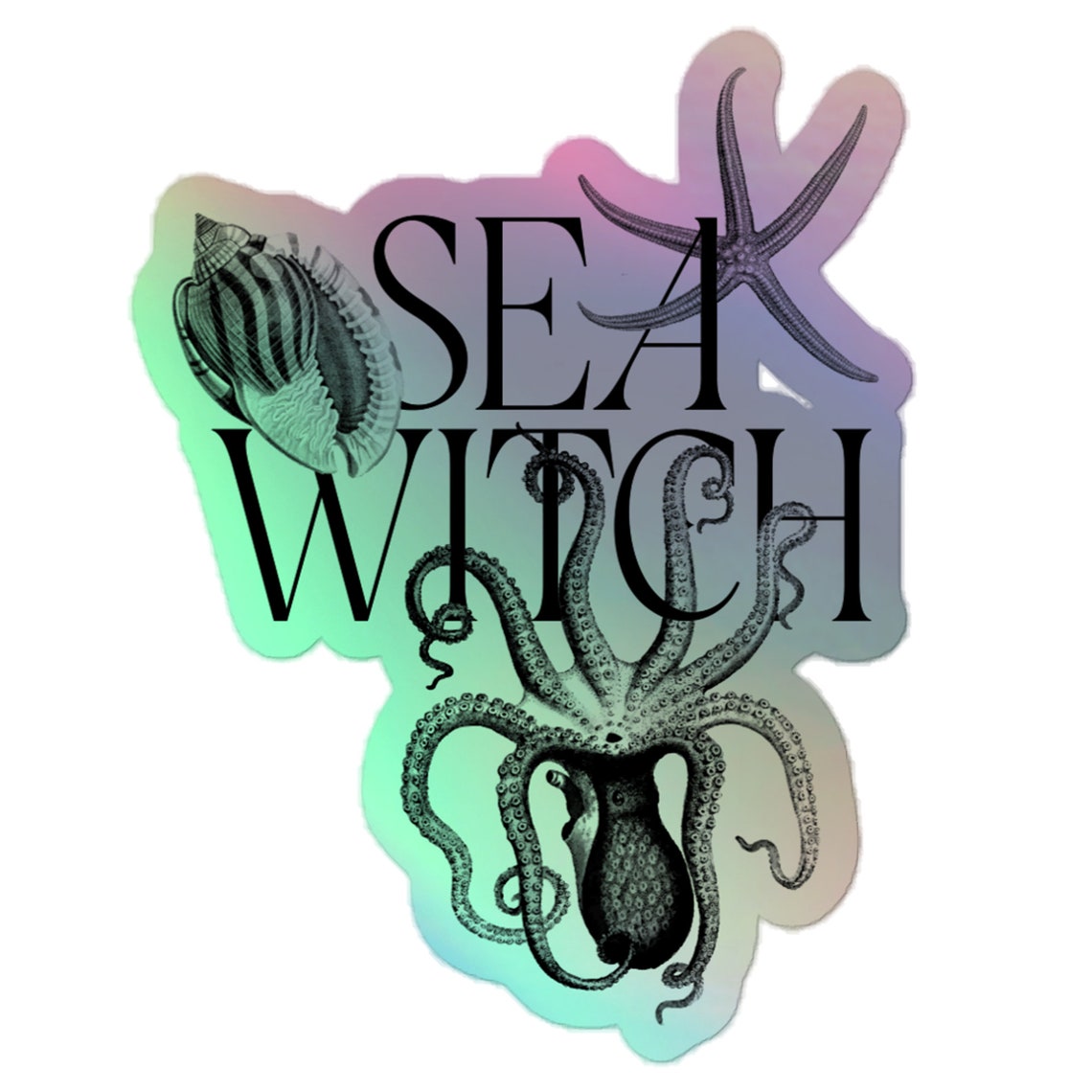 Holographic Sea Witch Sticker Sea Witch Stickers for Shells and Sea ...