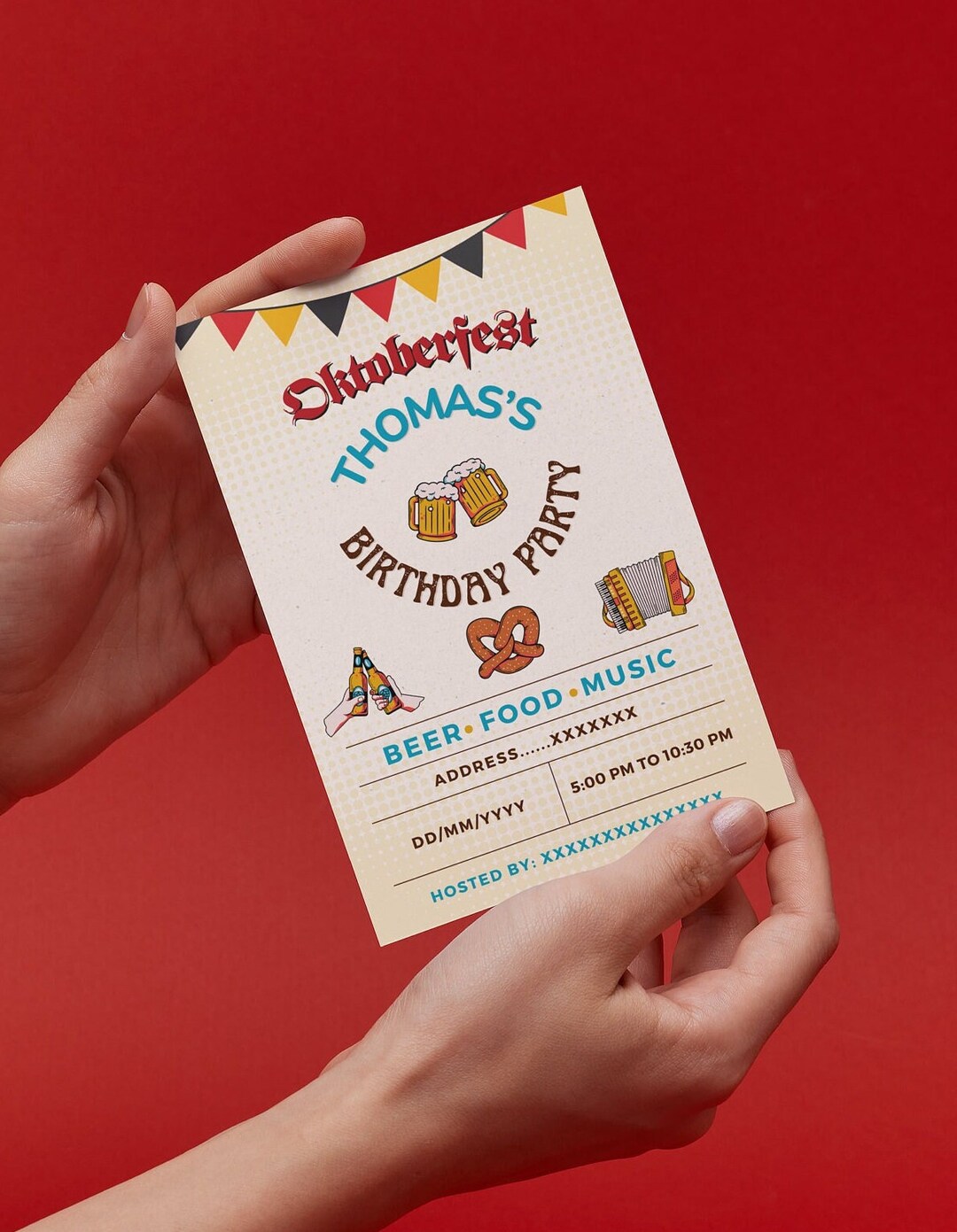 Personalised Oktoberfest Invitation, Printable Oktoberfest Party Invite ...