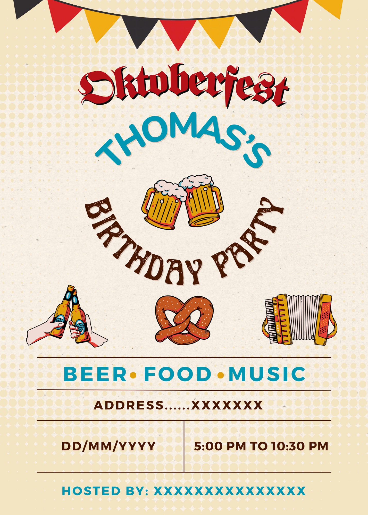 Personalised Oktoberfest Invitation, Printable Oktoberfest Party Invite ...