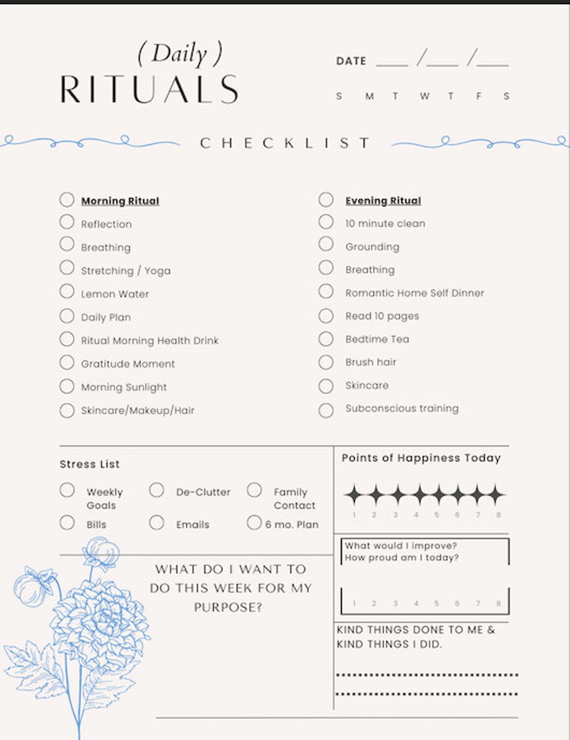 Daily Agenda / Planner / Rituals Organizer - Etsy