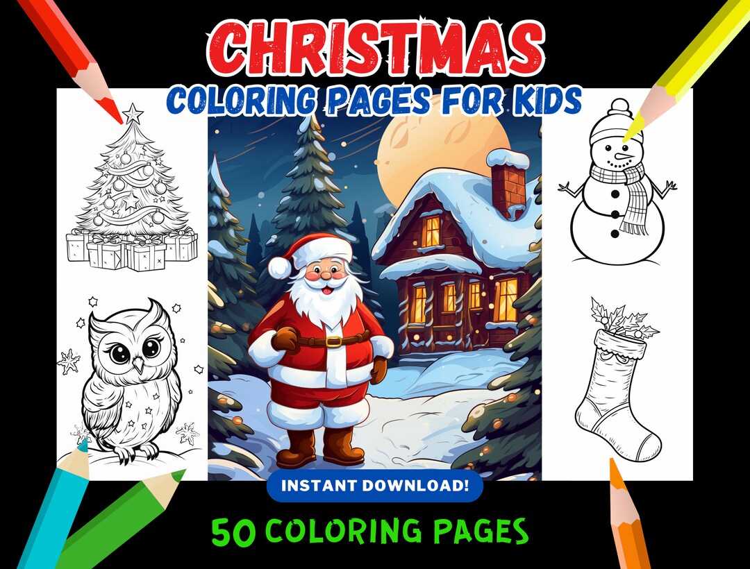 Christmas Holiday Season Coloring Pages for Kids, Fun Activity for ...