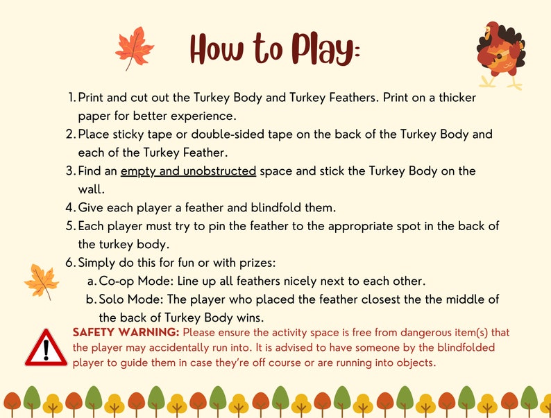 Pin the Tail on the Turkey, Fun Family Thanksgiving Activity for Kids ...