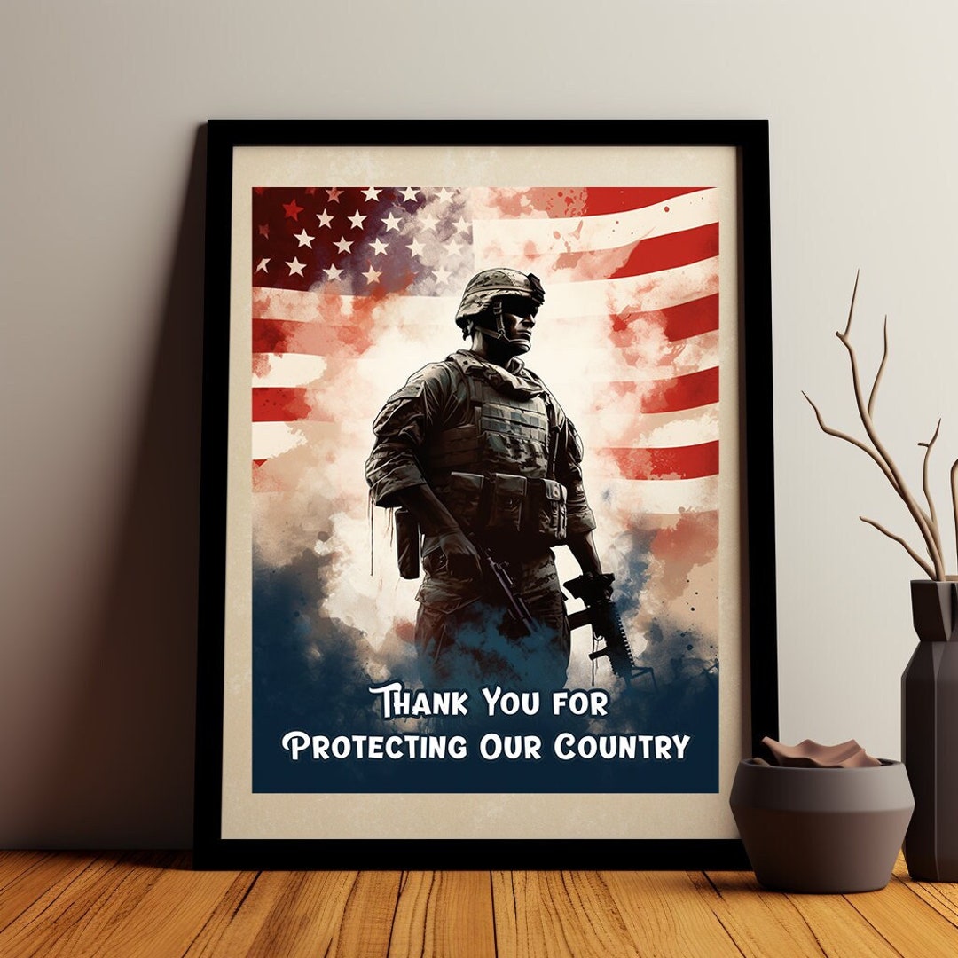 Veterans Day Poster, Military Wall Art, Patriotic Decor (PDF Instant ...