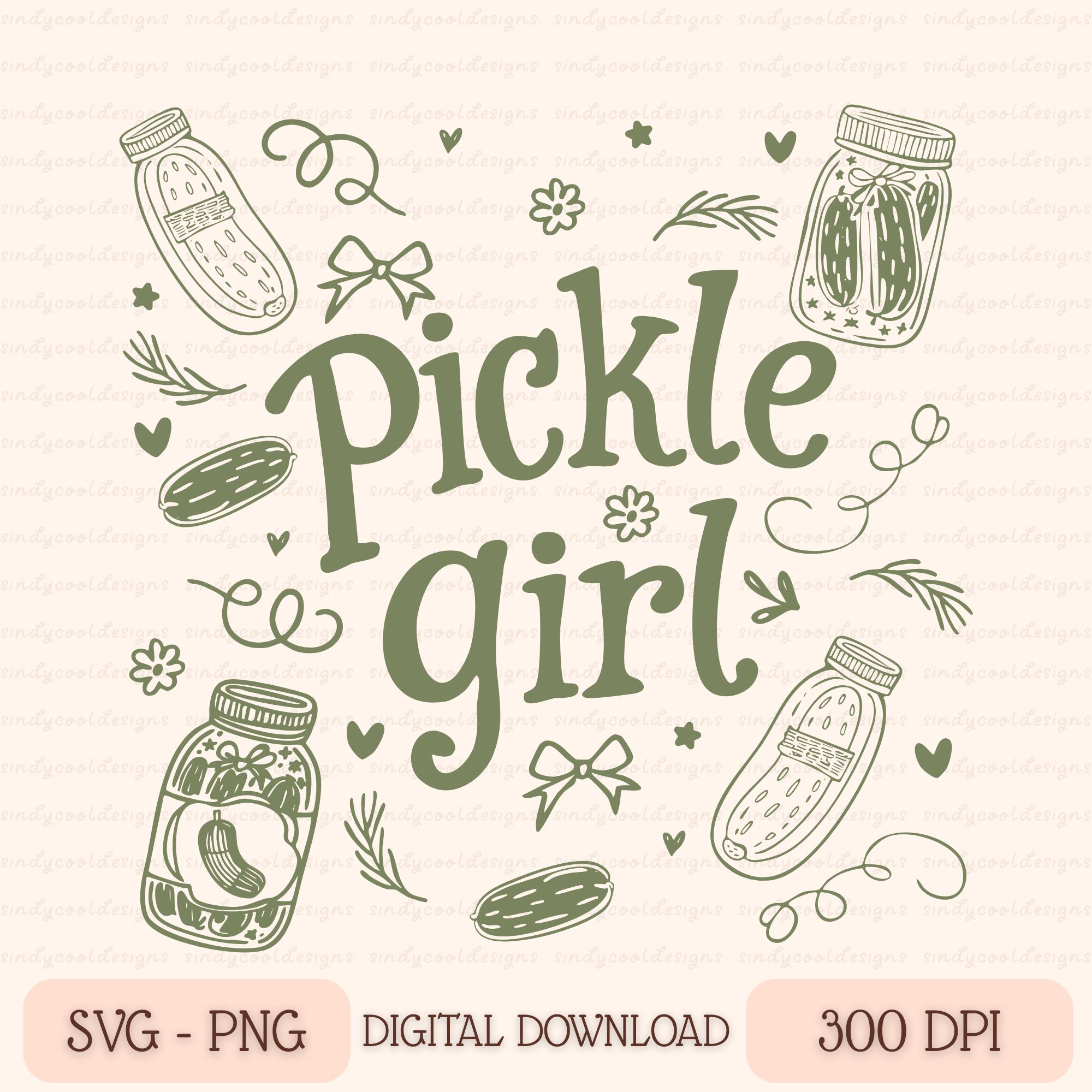 Pickle Girl, Pickle Lover Doodles PNG, Kawaii Food, Hand Drawn Design ...