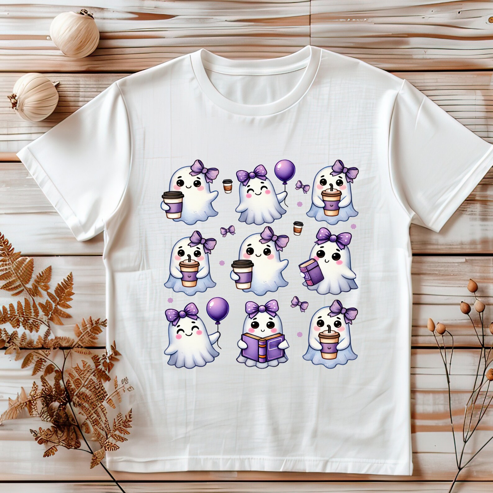 Cute Ghost Png, Halloween Png, Purple Ghosts Sublimation Png, Spooky ...