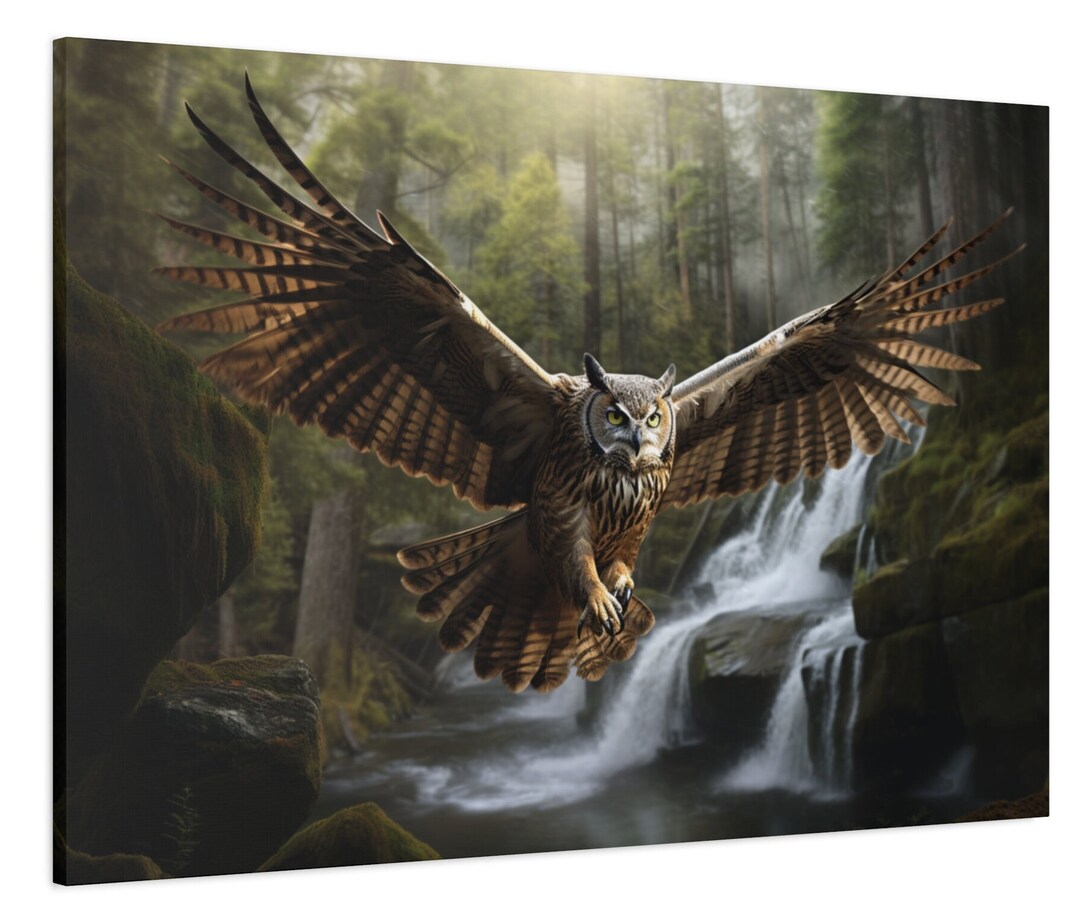 Great Horned Owl Series 1 IIII Print. Print on Matte Canvas - Etsy