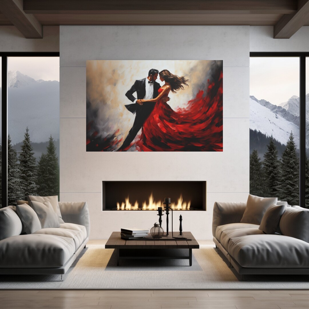 Red Dress fine Art Gallery Wrap Jonathanjewels.com - Etsy