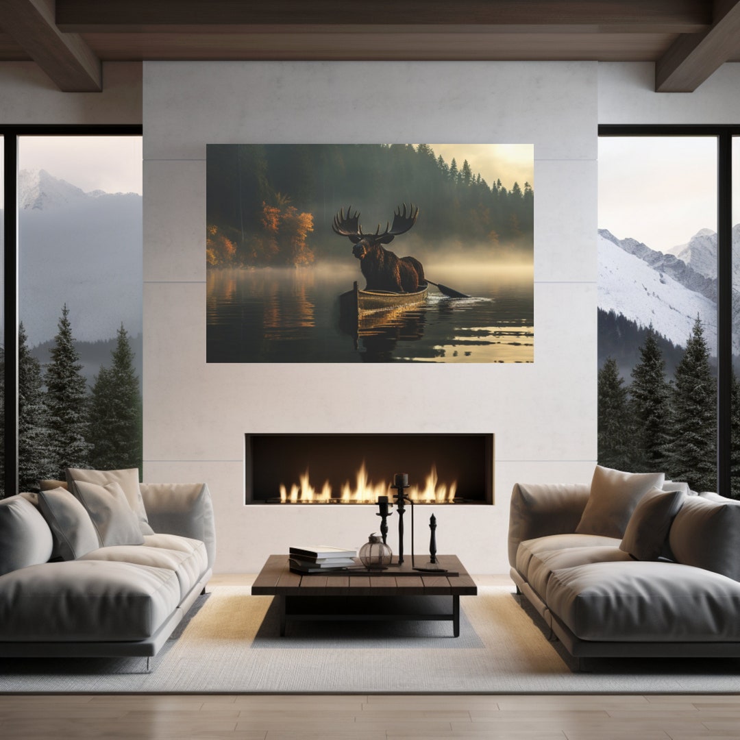 Moose moosin Around Fine Art Gallery Wrap - Etsy